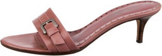 Saint Laurent Leather Slides - ShopStyle