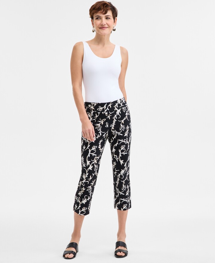 JM Collection Women's Printed Rivet Capri Pants, Exclusively at Macy's ...