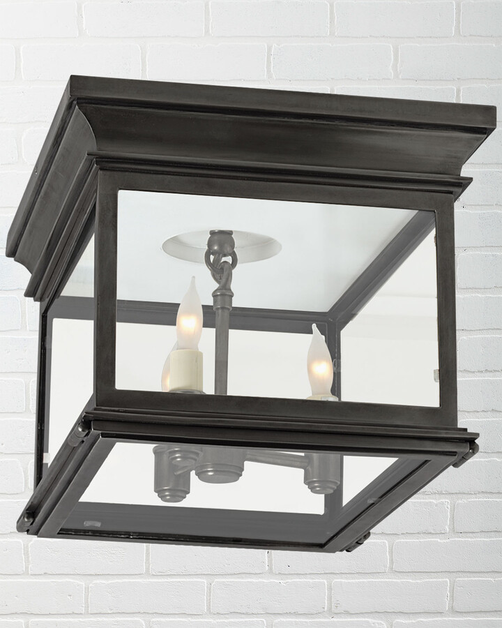 Visual Comfort Signature Club Small Square Flush-Mount Light Fixture ...