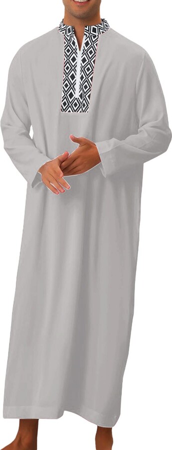 MODSGUE Abaya Men's Muslim Prayer Clothing Muslim Kaftan Middle East ...