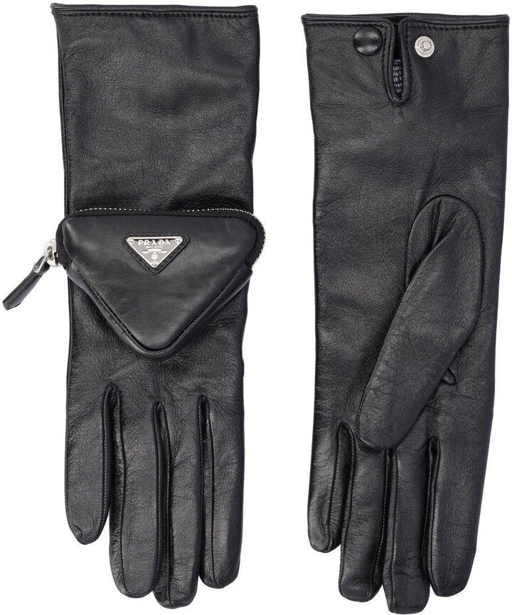 Prada Logo Pouch-detail Gloves - ShopStyle