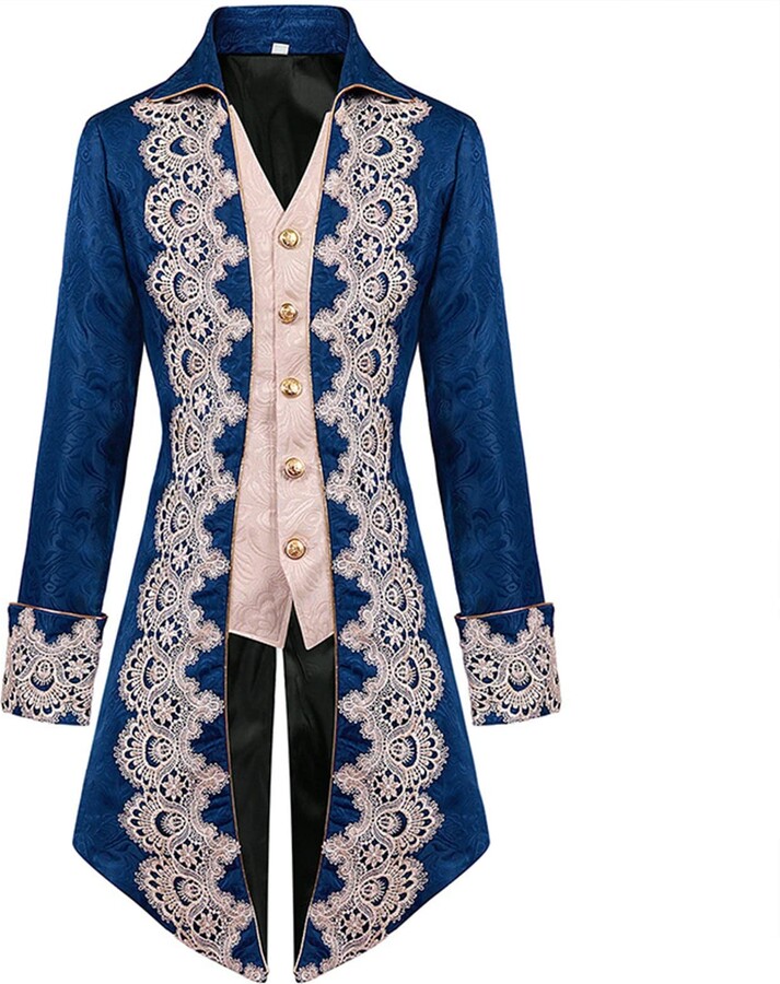 COOFANIN Gothic Long Coat Mens UK Sales Clearance Steam Punk Suits Pea ...