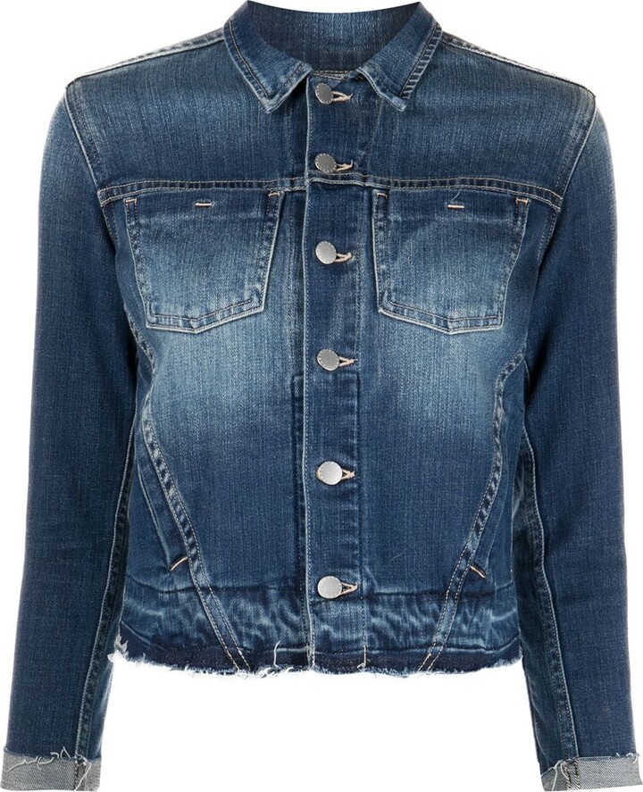 L'Agence Tatiana Released Hem denim jacket - ShopStyle