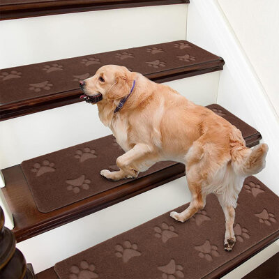 Lark Manor 8" X 30", 15 Pack Paw Print Non Slip Stair Treads Stair ...