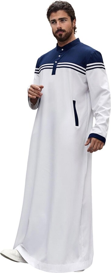 Duohropke Muslim Suits Men Prayer Clothing for Men Muslim Kaftan Abaya ...
