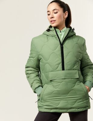 Goodmove Quilted Half Zip Hooded Puffer Jacket - ShopStyle