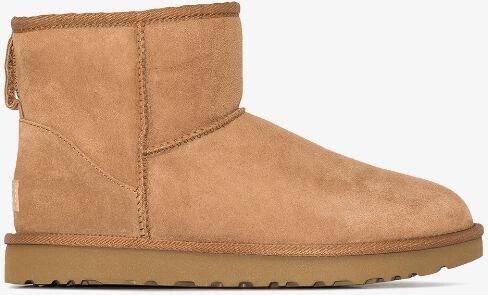 UGG Brown Classic Mini II Shearling Ankle Boots - ShopStyle
