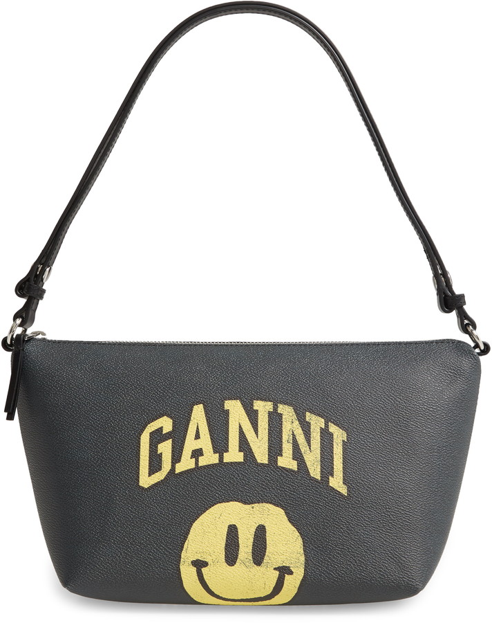Ganni Smiley Coated Canvas Shoulder Bag - ShopStyle