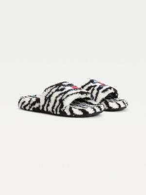 Tommy Hilfiger Faux Fur Zebra Slides - ShopStyle