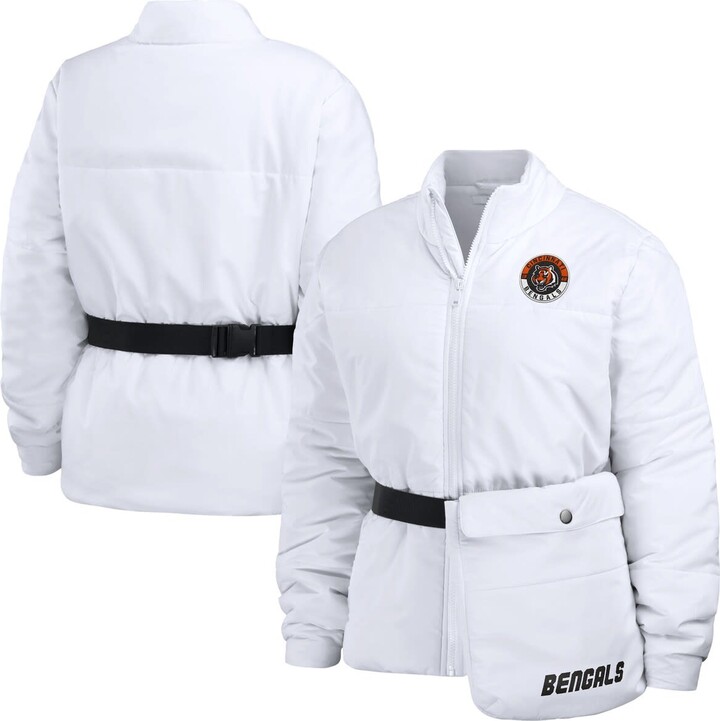 Women's WEAR by Erin Andrews White Cincinnati Bengals Packaway Full-Zip ...