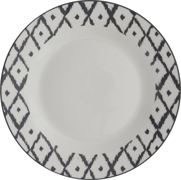 Dunelm Ikat Porcelain Dinner Plate Grey - ShopStyle