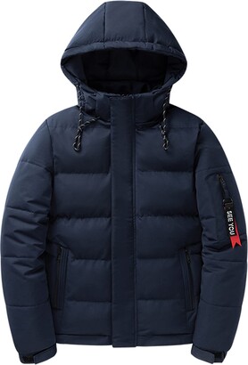 Generic Men's Winter Quilted Jacket with Hood Goretex Jackets Mens ...