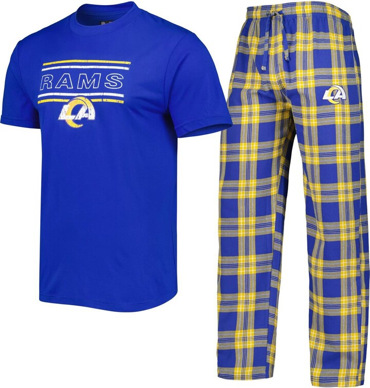 Men's Concepts Sport Royal, Gold Los Angeles Rams Badge Top and Pants ...