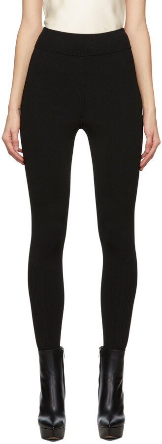 Victoria Beckham Black Compact Shine Leggings - ShopStyle