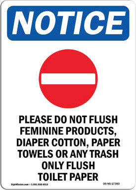 SignMission Please Do Not Flush Sign with Symbol - ShopStyle Desks