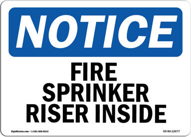 SignMission Notice - Fire Sprinkler Riser Inside Sign - ShopStyle ...