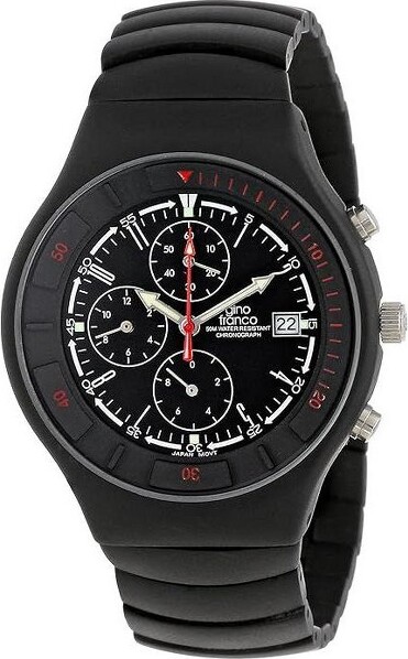 Gino Franco Mirano Round Ion-Plated Watch with Chronograph & Stainle ...