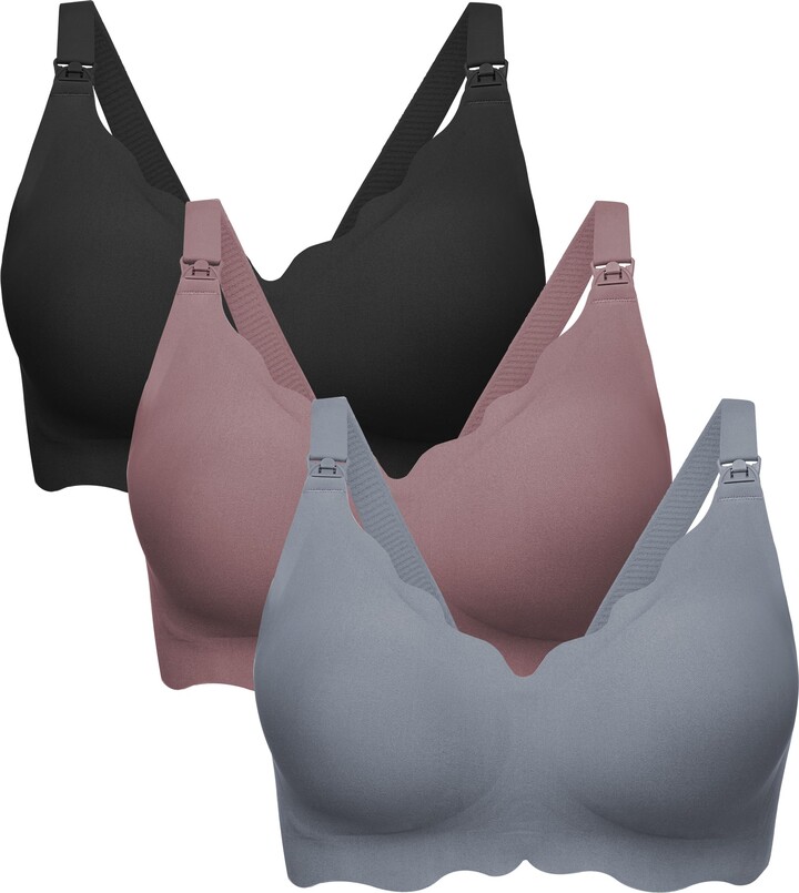 Angelhood Nursing Bras for Breastfeeding Ultra Comfort Seamless ...
