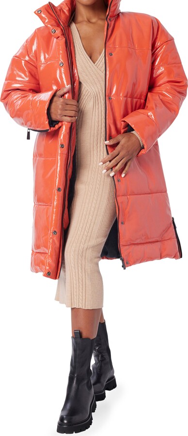 LITA by Ciara Leather Puffer Coat - ShopStyle