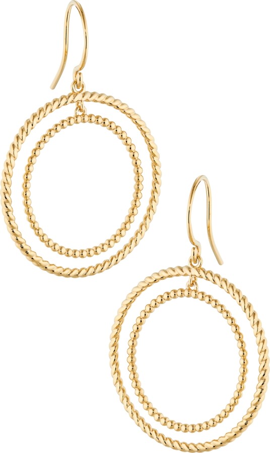 AVA NADRI Gold Medium Double Hoop Drop Earrings - ShopStyle