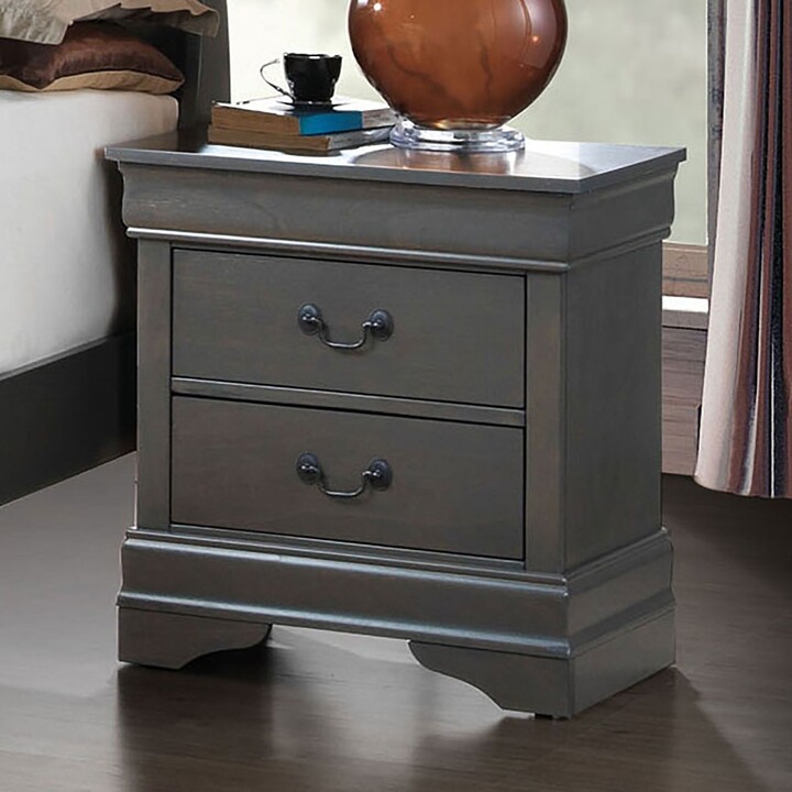 Tiramisubest Solid wood 2-drawers Nightstand with Nickle Hanging Pulls ...