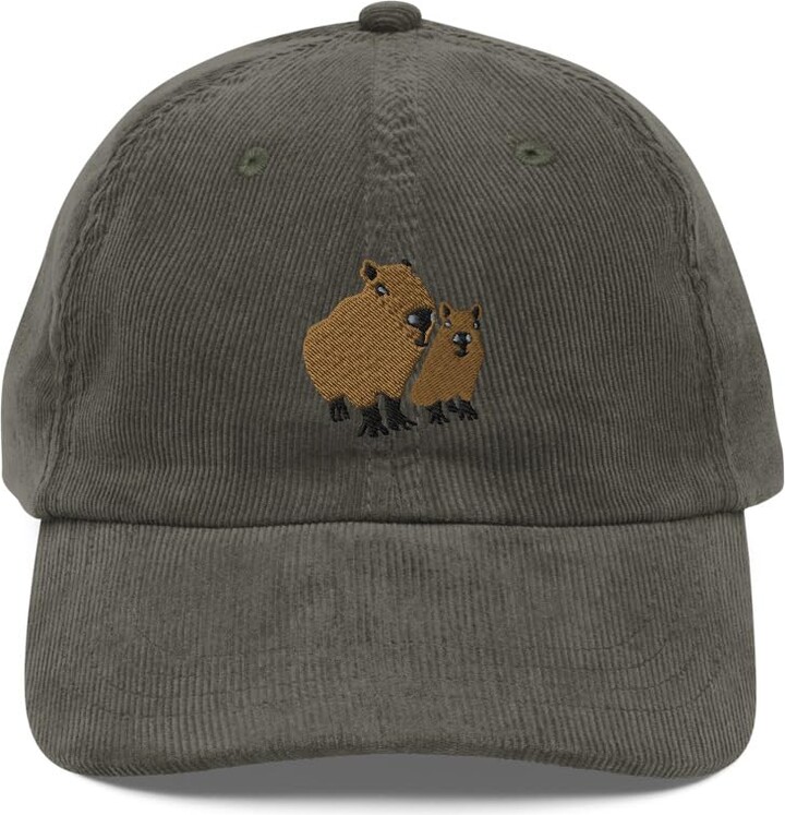 Generic Capybara hat Embroidery Vintage Corduroy Cap Capybara Shirt ...