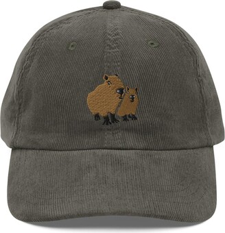 Generic Capybara hat Embroidery Vintage Corduroy Cap Capybara Shirt ...