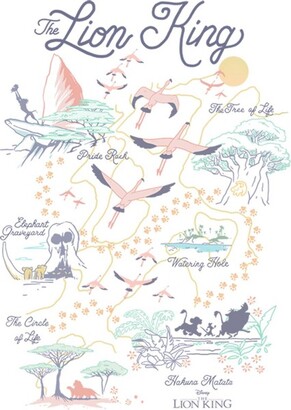 The Lion King Girl's Lion King Pride Land Map T-Shirt - White - Large ...