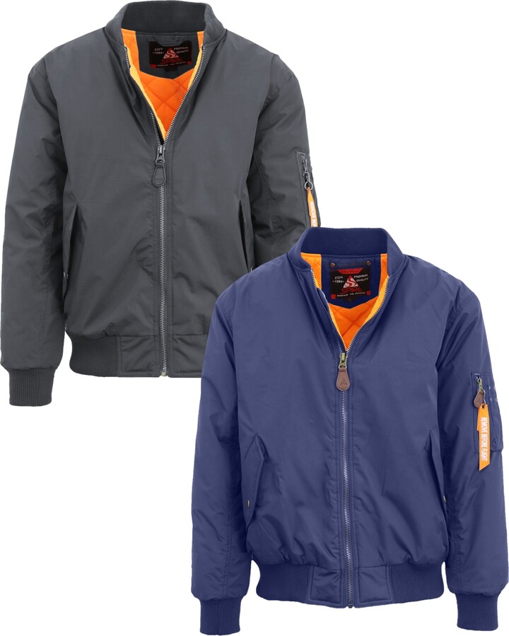 Spire By Galaxy Men's Heavyweight Ma-1 Bomber Flight Jacket, Pack of 2 ...