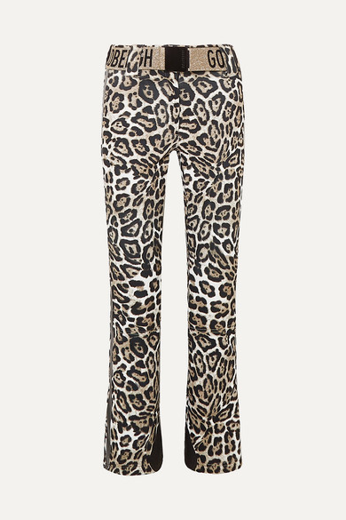 Goldbergh Roar Belted Faux Leather-trimmed Leopard-print Ski Pants ...