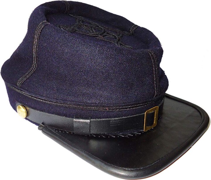 10Code US Civil War Union Captain's Infantry Leather Peak Kepi (M) Navy ...