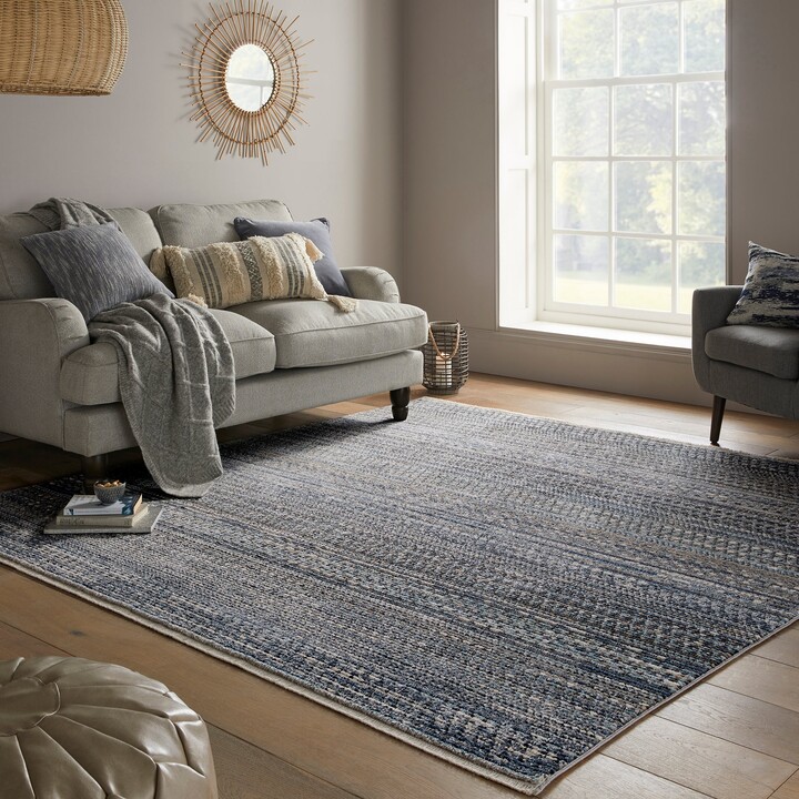 Dunelm Parker Square Rug Parker Blue - ShopStyle