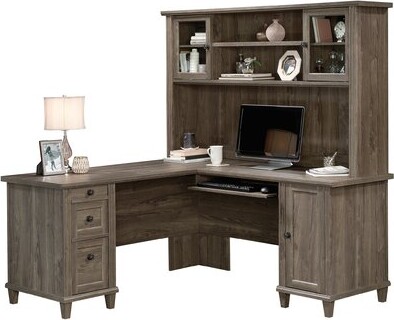 Charlton Home Belmeade L-Shaped Desk with Hutch - ShopStyle