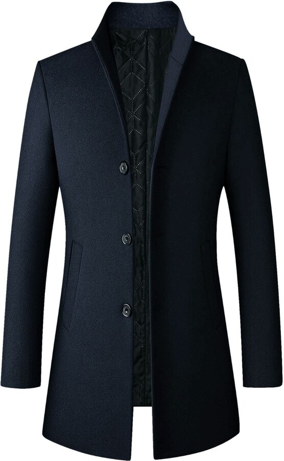 Generic Winter Jackets For Men Mens Trench Coat Slim Fit Notched Collar ...