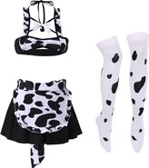 FYMNSI Women's Lingerie Set Sexy Dairy Cow Costume Anime Kawaii Micro ...