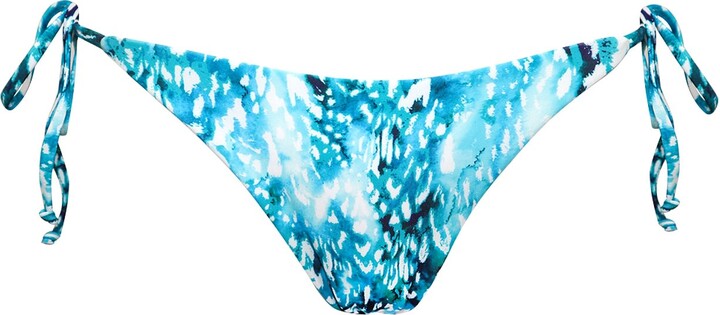 AquaJelly Women's Blue Cheetah String Bottom - ShopStyle Two Piece ...
