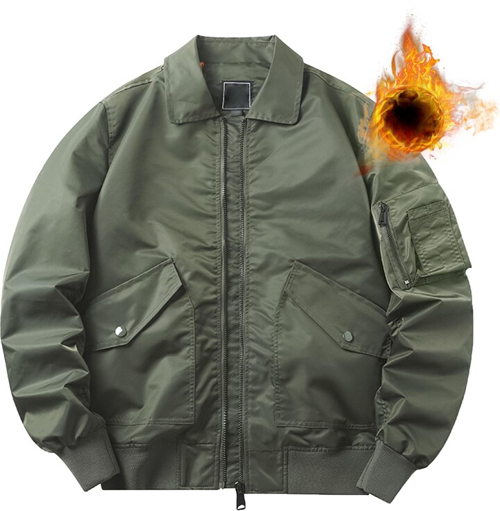 Generic Men's Thick Thermal Winter Jacket Military Cotton Lapel Work ...