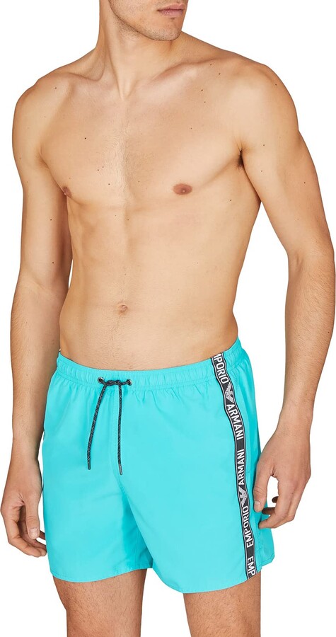 Portfolio Emporio Armani Swimwear Denim Tape Boxer Swim Trunks - ShopStyle