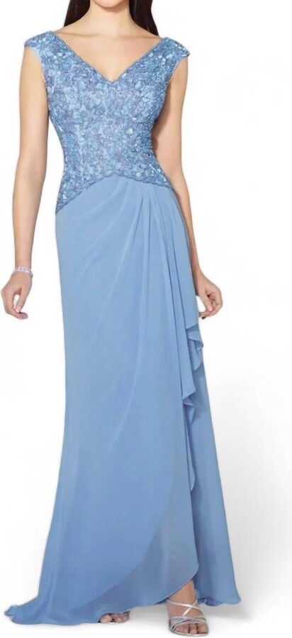 Cameron Blake Chiffon Slim A-Line Gown In Periwinkle Blue - ShopStyle ...