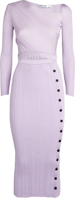 Self-Portrait Rib-Knit Midi Dress - ShopStyle