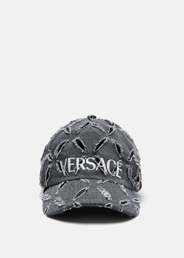 Versace Logo Slashed Baseball Cap - ShopStyle Hats