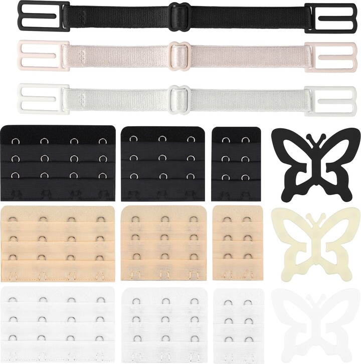 Lusofie 15 Pieces Bra Extenders 3 Hooks 3 Row Soft and Comfortable ...