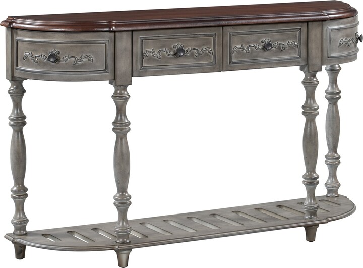 LivEditor Modern Curved Console Table with 4 Drawers and 1 Shelf ...