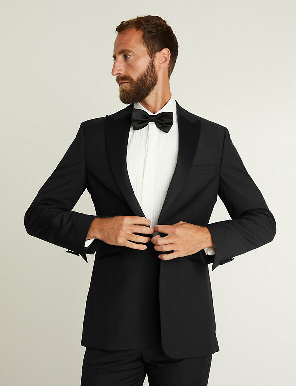 Tailored Fit Pure Wool Tuxedo Jacket - ShopStyle