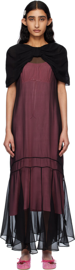 Simone Rocha Black Extended Bow Multi-Seam Maxi Dress - ShopStyle