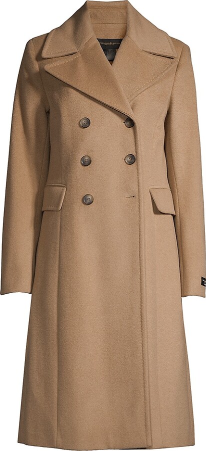 Donna Karan Double-Breasted Wool-Blend Coat - ShopStyle