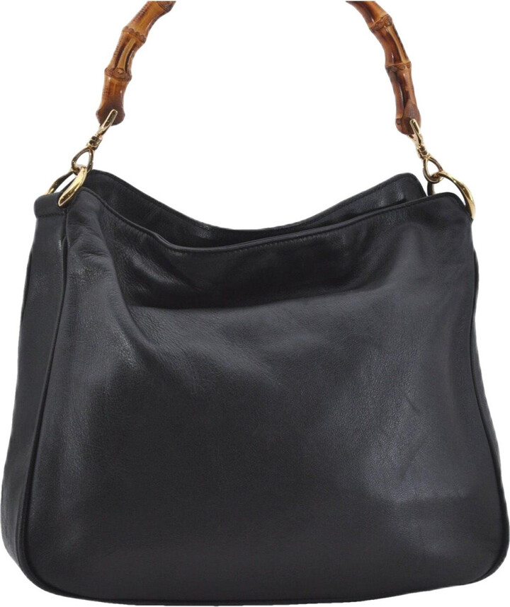Gucci Bamboo leather handbag - ShopStyle Shoulder Bags