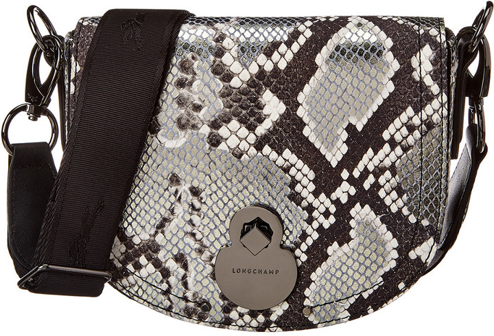 Longchamp Cavalcade Small Python-Embossed Leather Crossbody - ShopStyle ...