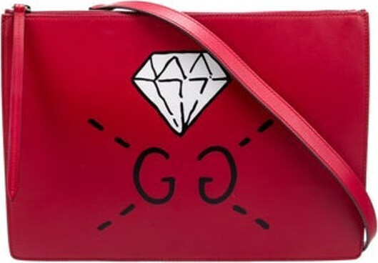 Gucci Ghost Diamond Pouch w/ Strap - ShopStyle Clutches