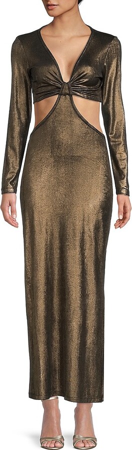 Renee C. Metallic Cutout Maxi Dress - ShopStyle